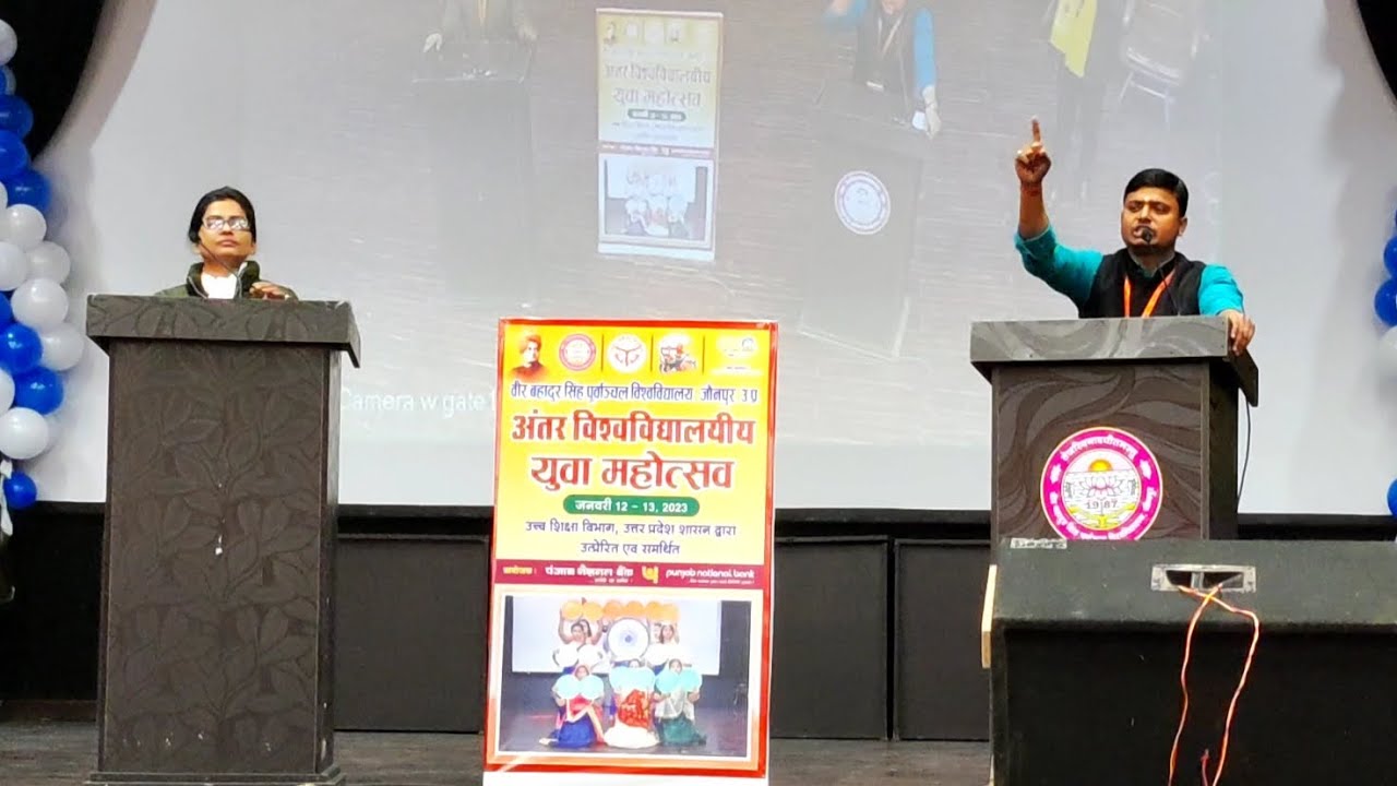 uddeshya singh debate compitition in #vbspu (inter university youth festival) - YouTube