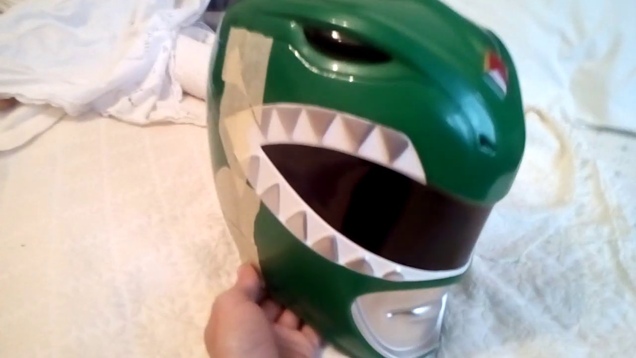 Disguise men's Green Ranger mmpr helmet review and ideas - YouTube