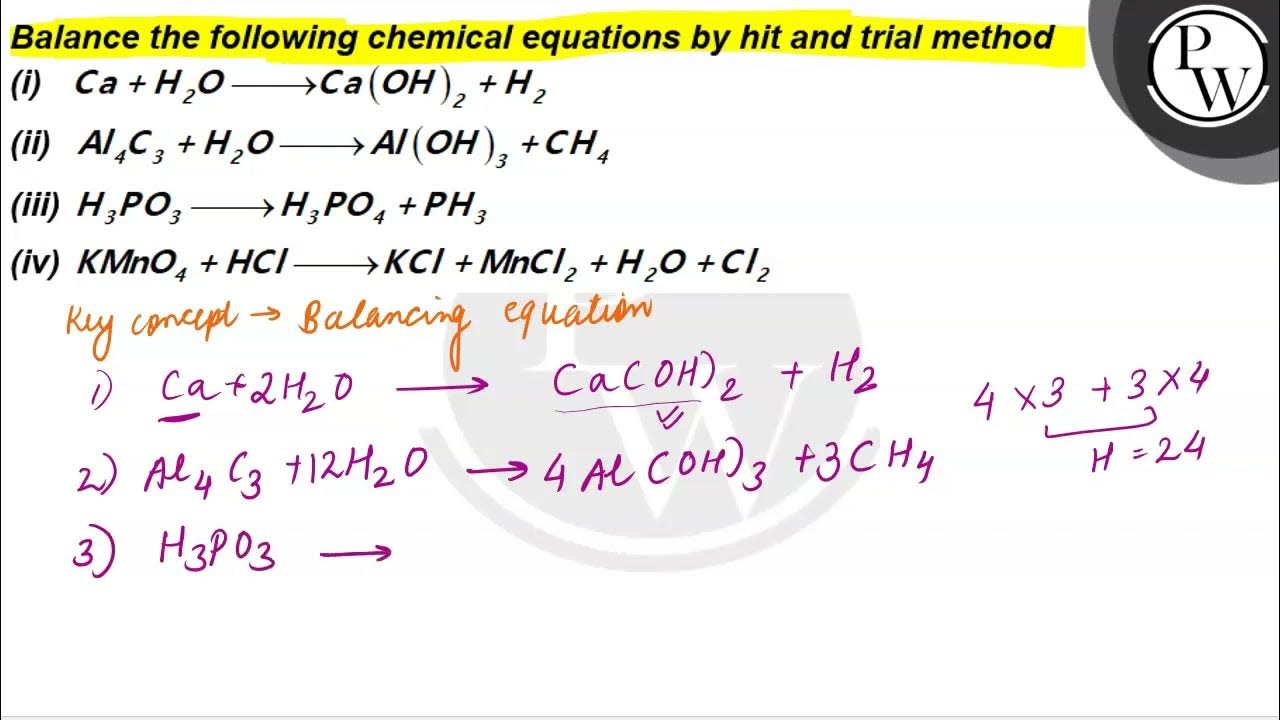 Balance the following chemical equations by hit and trial method (i ...