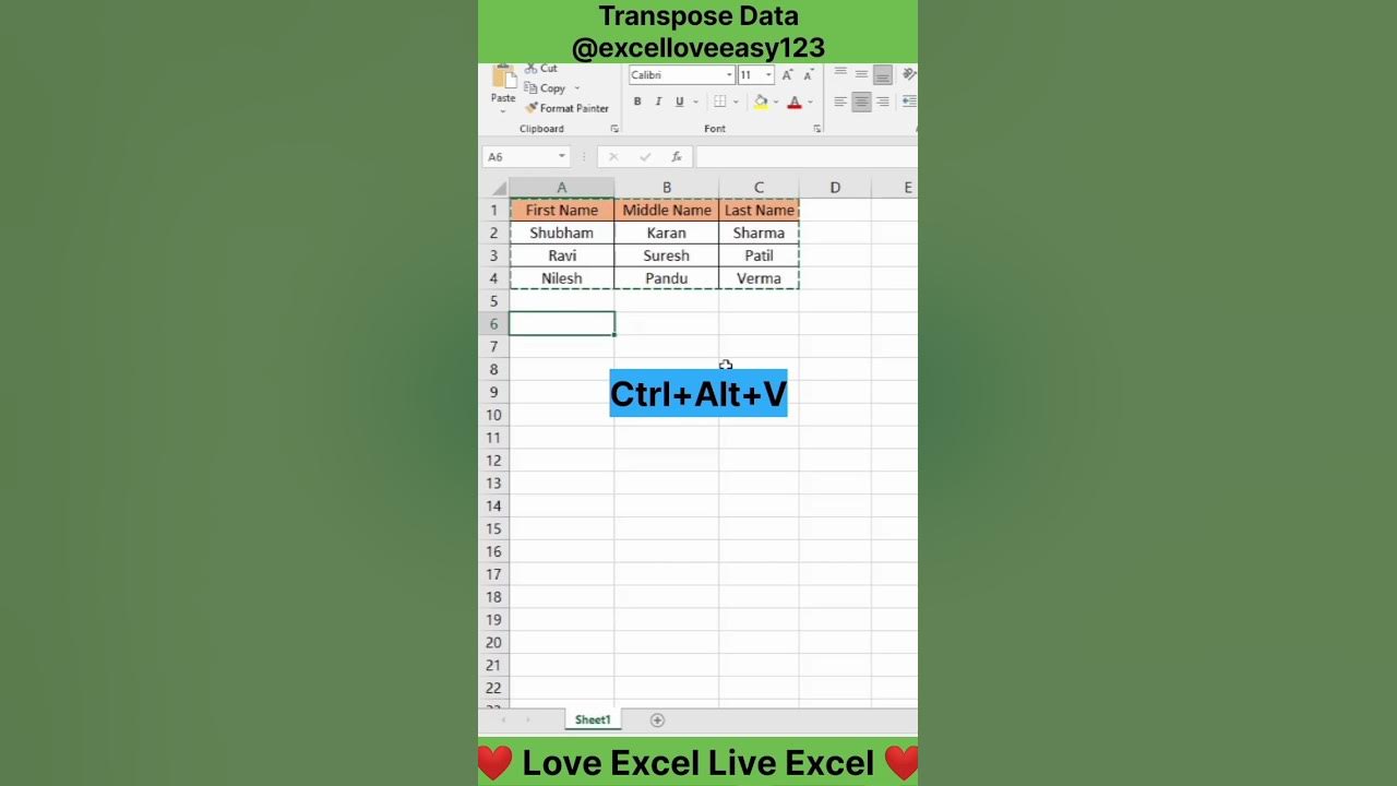 Transpose Table Data In Excel Easy Way Paste Special Excelexpert Ytshorts Yshorts Excel
