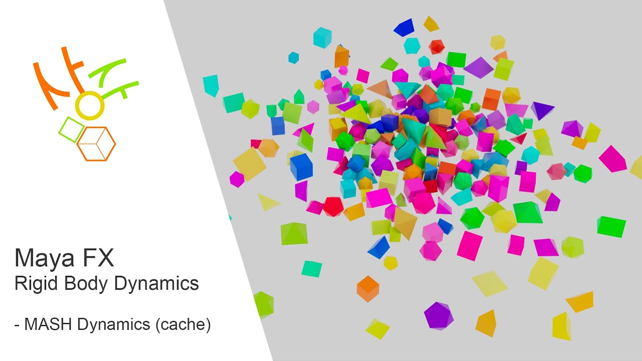 Maya FX - Rigid Body Dynamics : MASH dynamics (cache) - YouTube