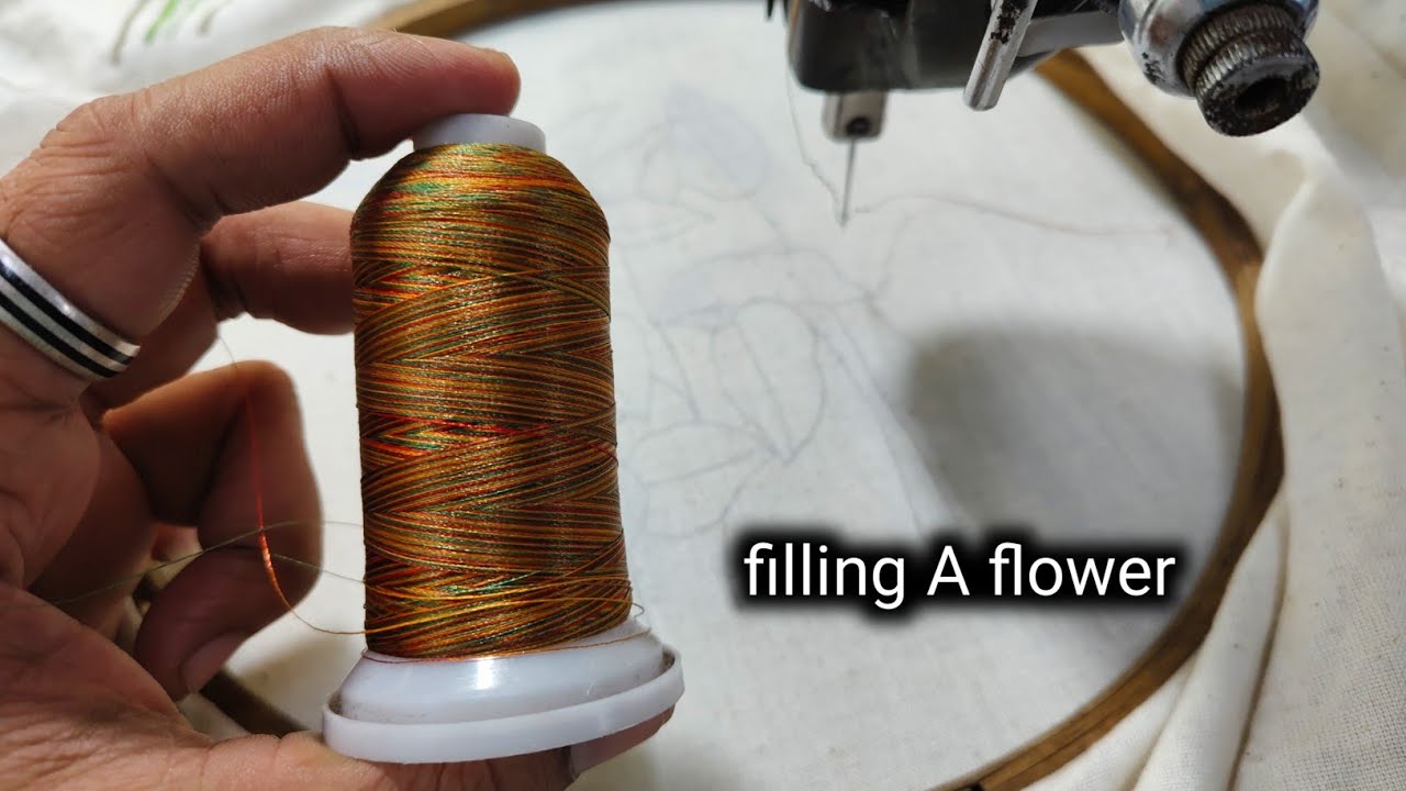 Filling flower machine embroidery for beginners | Flower filling ...