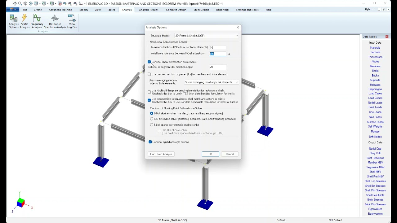 3D - Analysis Options - YouTube