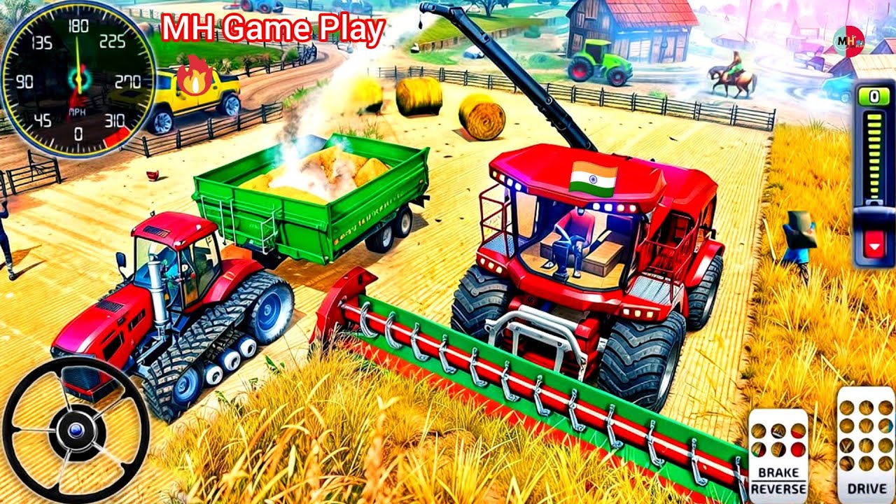 Real Indian Tractor Driving Simulator - Modern Method Of Wheat ...