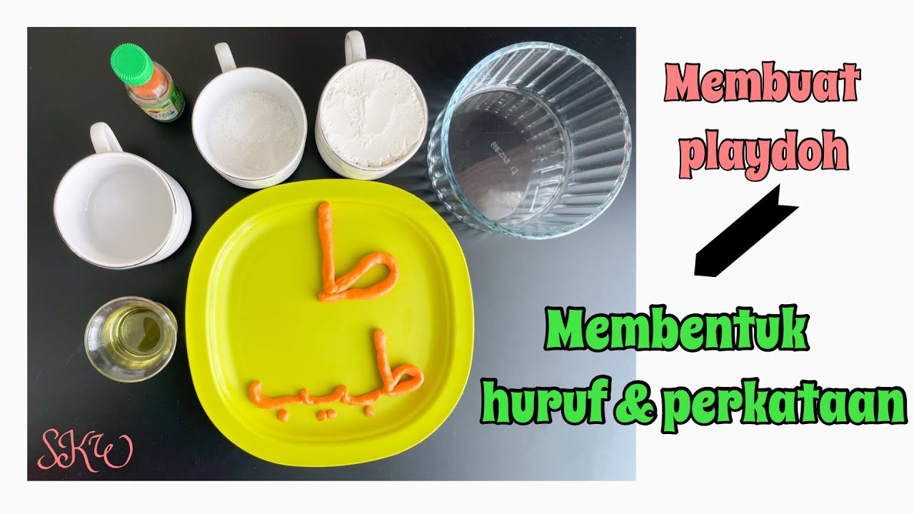 Membuat playdoh dan membentuk huruf dengan playdoh - YouTube