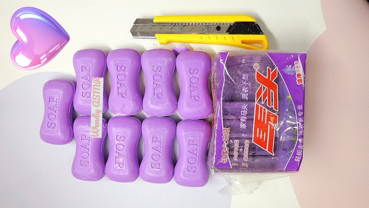 ASMR cutting dry soap/oddly carving soap/satisfying relaxing crunchy ...