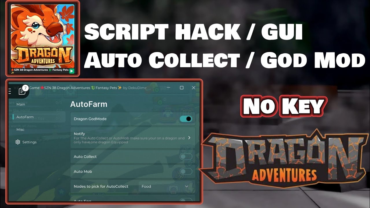 🍁SZN 38 Dragon Adventures 🐉 Script Gui / Hack | Auto Collect Auto Mob God Mode InfFly Speed No ...