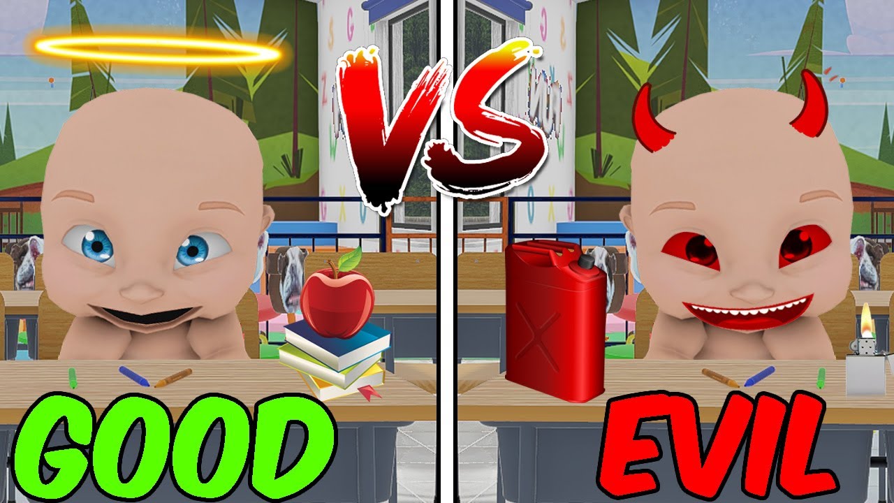 GOOD BABY STUDENT VS EVIL BABY STUDENT ROLEPLAY!!! (Who's Your Daddy ...