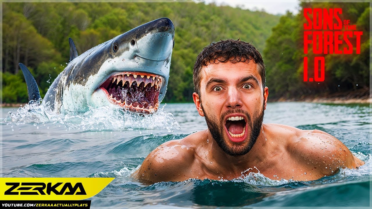 WE GOT ATTACKED BY A SHARK! (Sons Of The Forest #2) - YouTube