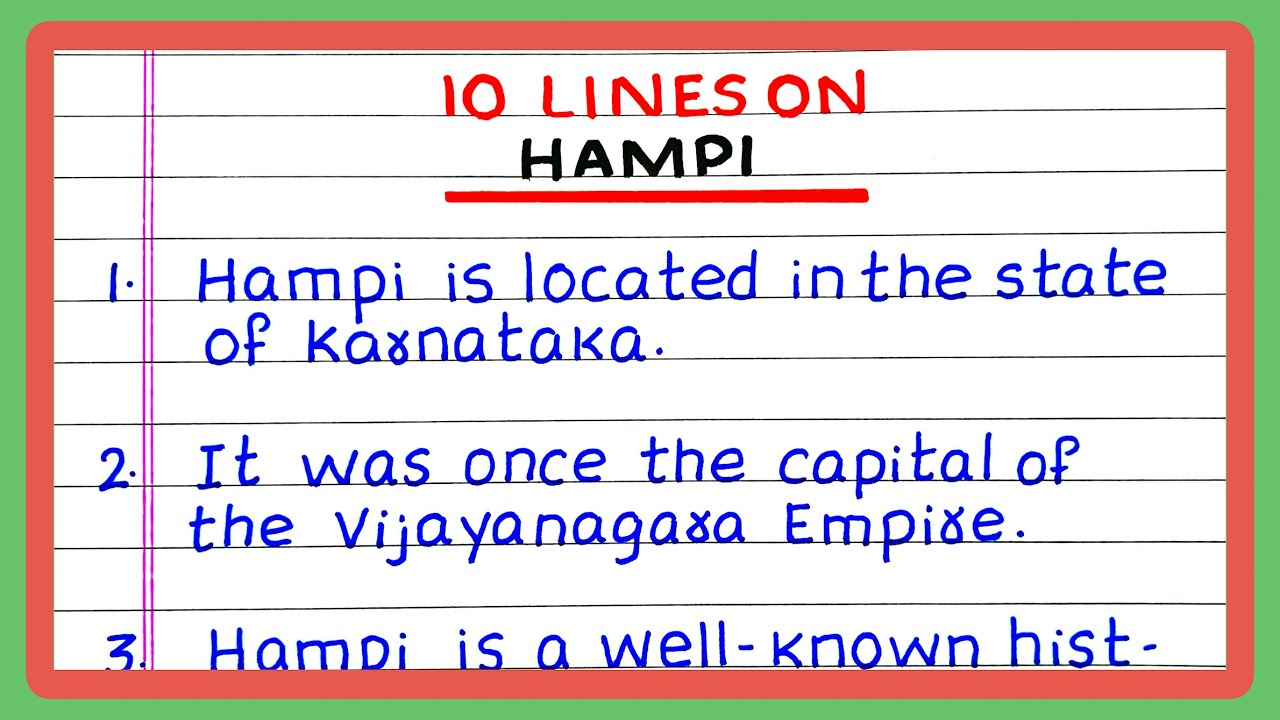 Few Lines about HAMPI | 5 | 10 Lines on HAMPI | Essay on HAMPI | in ...