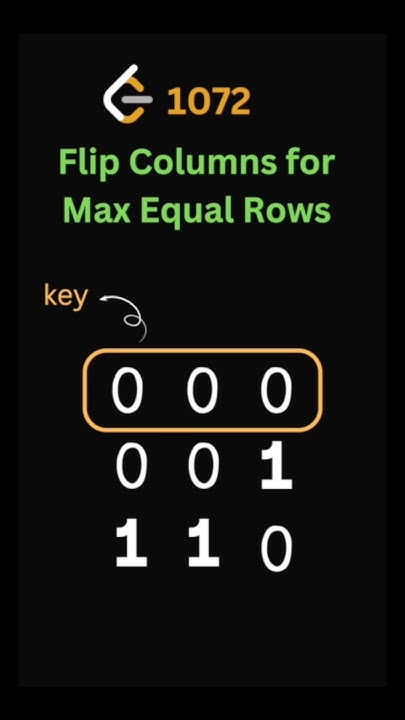 Leetcode 1072: Flip Columns For Maximum Number Of Equal Rows - YouTube