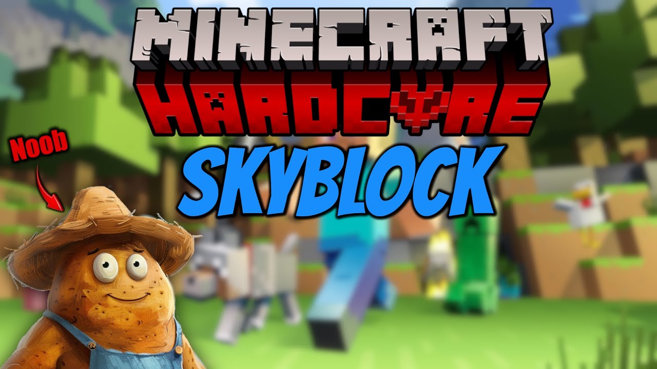 HARDCORE SKYBLOCK as a Minecraft NOOBLET | !server for how to play on the community server - YouTube
