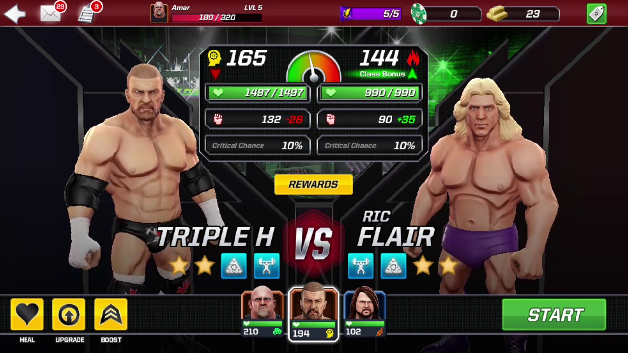 Triple h vs ric flair in wwe mayem - YouTube