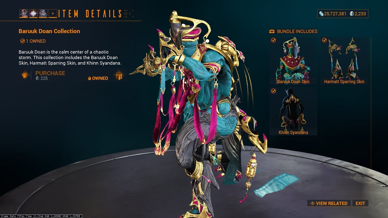 Warframe Baruuk Doam collection bundle showcase - YouTube