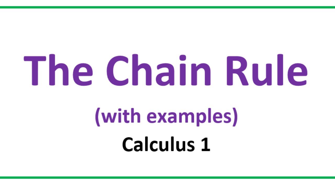 Calc 1- The Chain Rule - YouTube