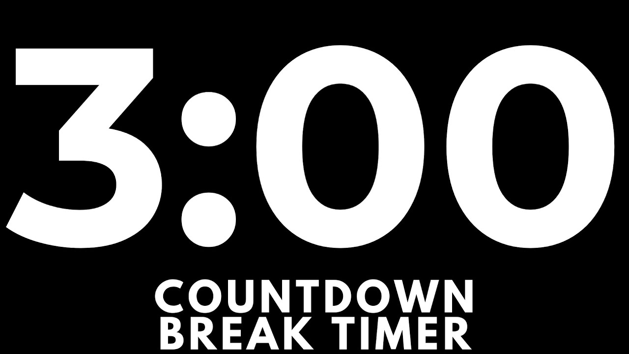 3 Minute Countdown Break Timer (Silent w/Sound@End) - YouTube