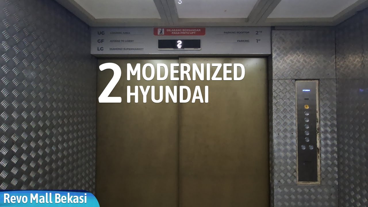 Modernized Hyundai Elevators with Voiceovers - Revo Mall Bekasi - YouTube