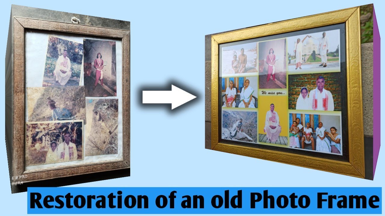 Full restoration of an old photo frame - YouTube