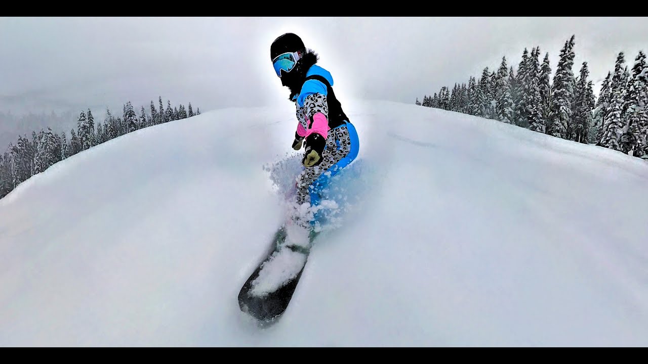 Riding Lib Tech Orca Snowboard in Deep Powder - Part 2 | Stevens Pass ...