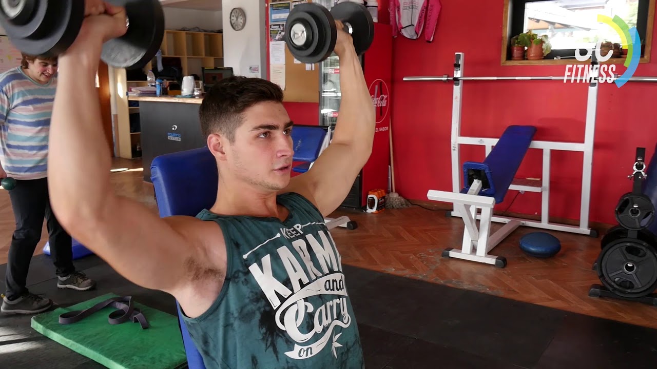 #25 – Ejercicio de hombros press militar con mancuernas - YouTube
