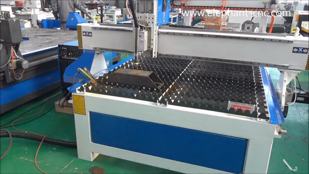 Working video of Blue Elephant 1530 plasma cutter machine - YouTube