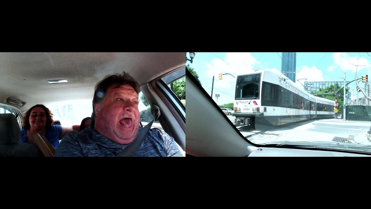 Train Chases People In Car Off Tracks - YouTube