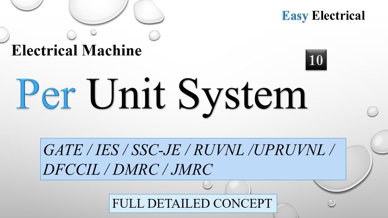 Per Unit System | Electrical Machine | Lec 10 | Special Topic For All ...