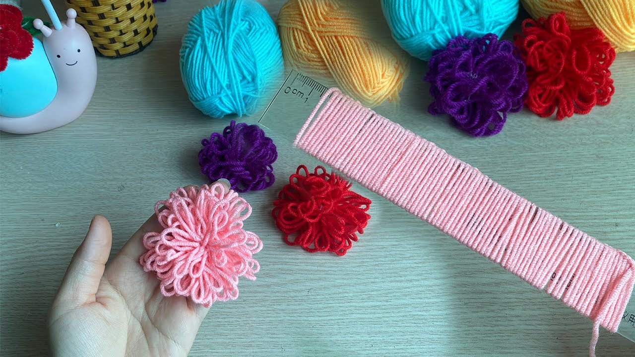 Easy Make Woolen Flower with Ruler - Hand Embroidery Amazing Trick ...