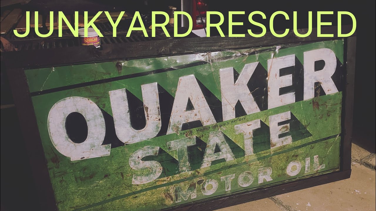 How I rescued , saved, and restored a old automotive oil sign from a ...