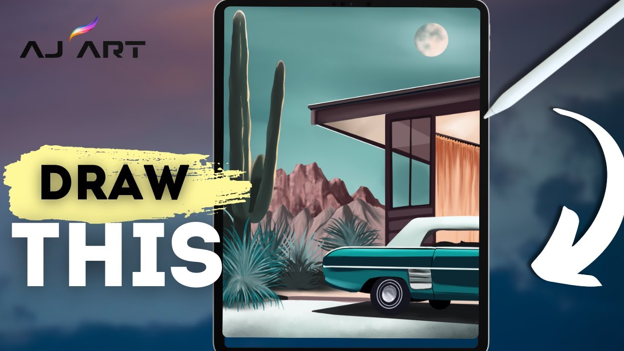 Procreate Drawing | Retro Motel Illustration - Digital Art Tutorial ...