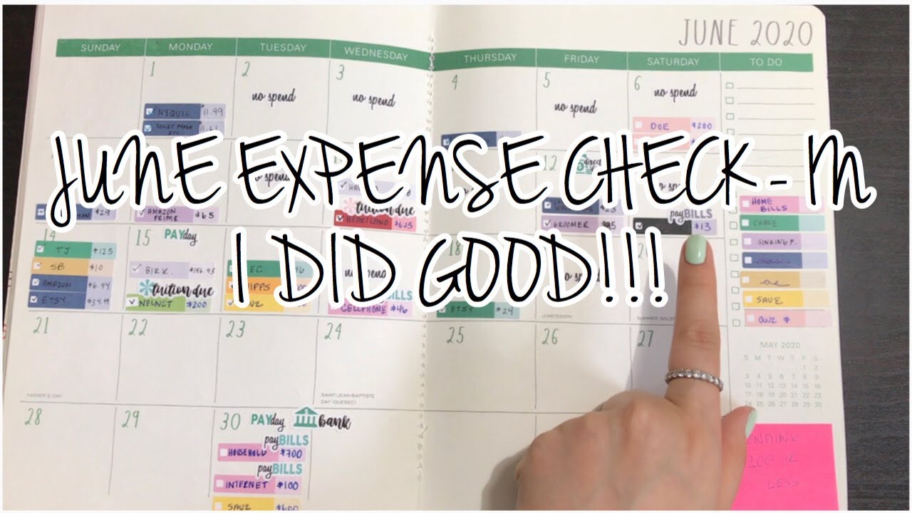 June 2020: Expense Check In [Week 4]....I DID GOOD!!! - YouTube