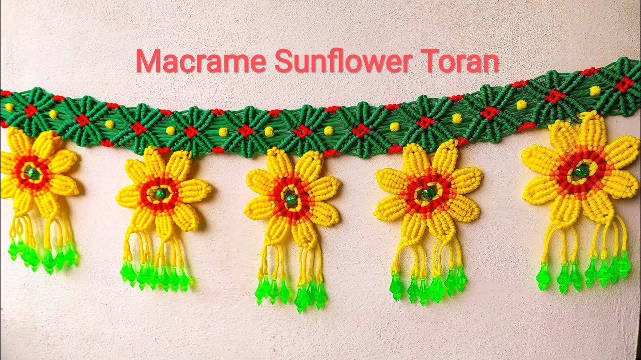 Macrame New 🌻 Sun flower Design Toran Door Hanging Tutorial !! Macrame ...