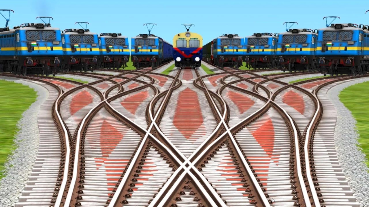 Every Trains Crossing On Bumpy railroad tracks | back to back train ...