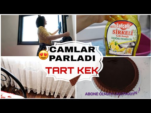 TEMİZLİK VLOG 💚SİRKELİ İLE CAM SİLDİM PERDELERİ YIKADIM✅EV MİS KOKTU🌼