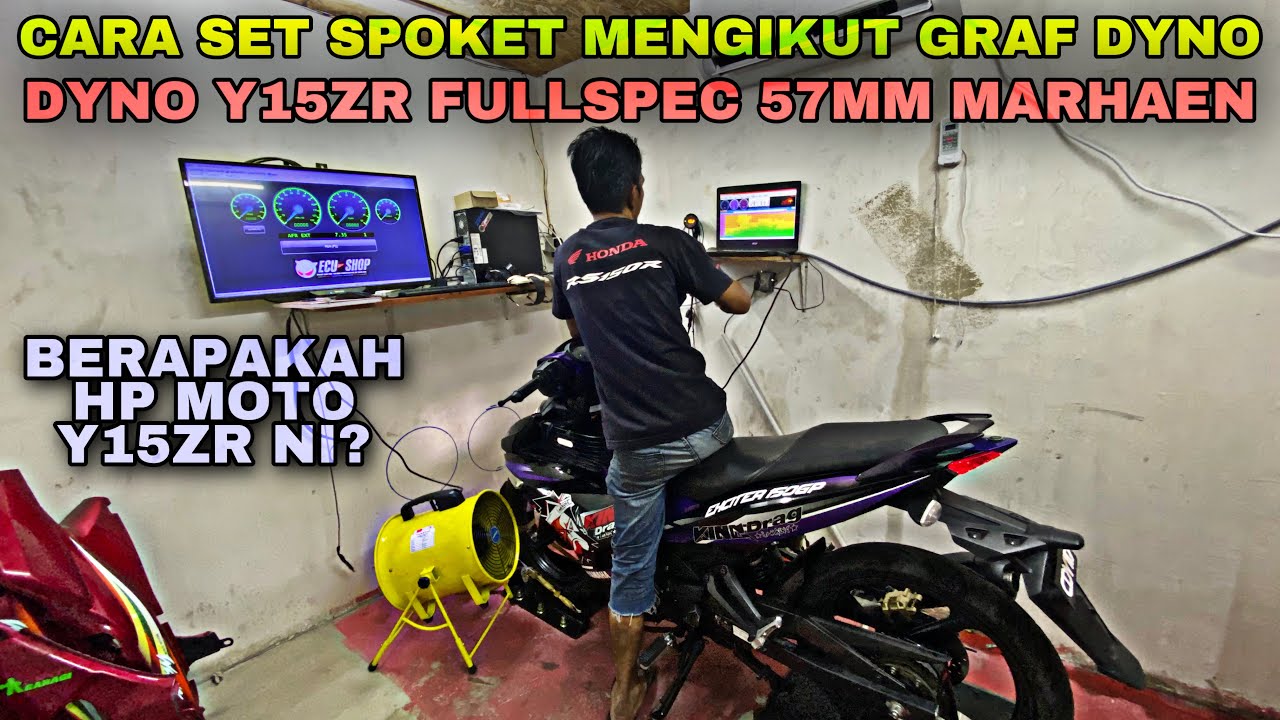 CARA SET SPOKET IKUT GRAF DYNO | DYNO Y15ZR FULLSPEC 57MM MARHAEN - YouTube