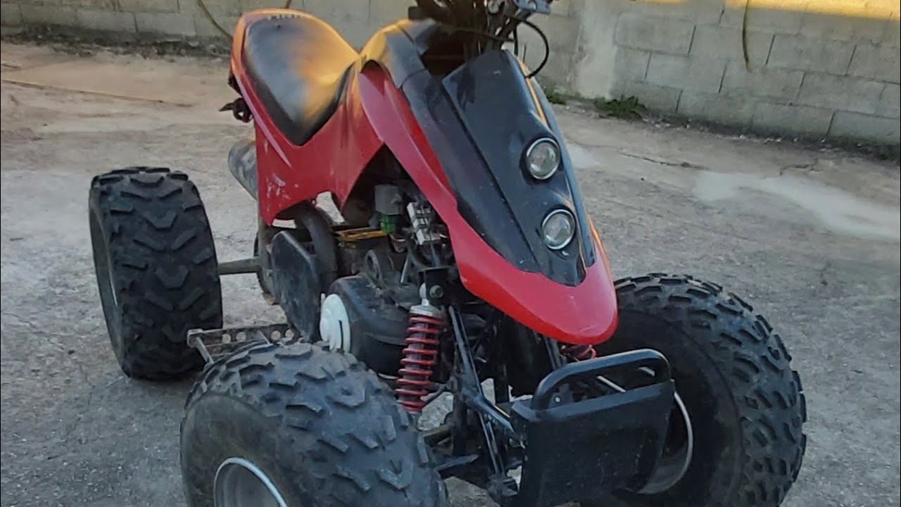 dinli 90cc 2t quad warm up - YouTube