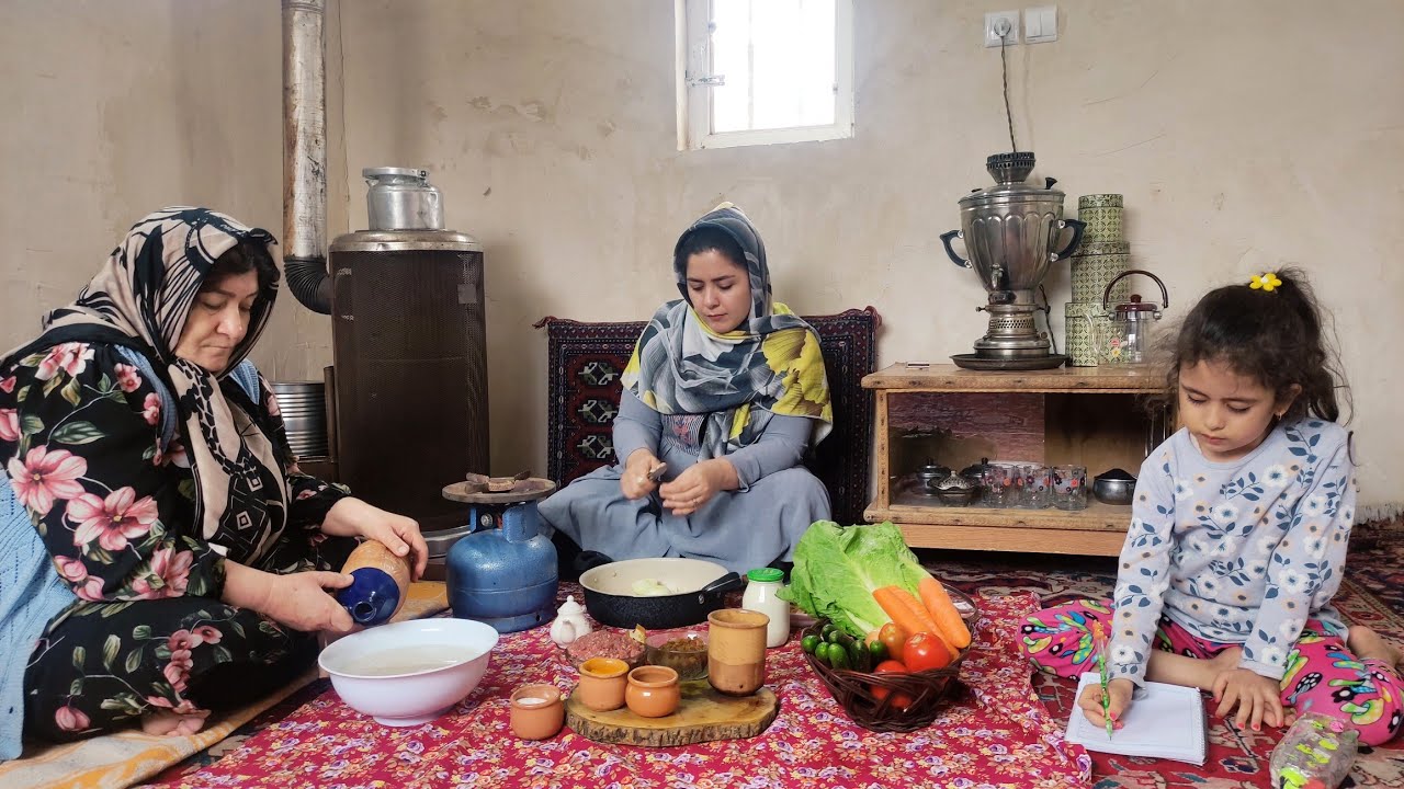 Spring Water in the village of Iran | Daily routine village life in ...