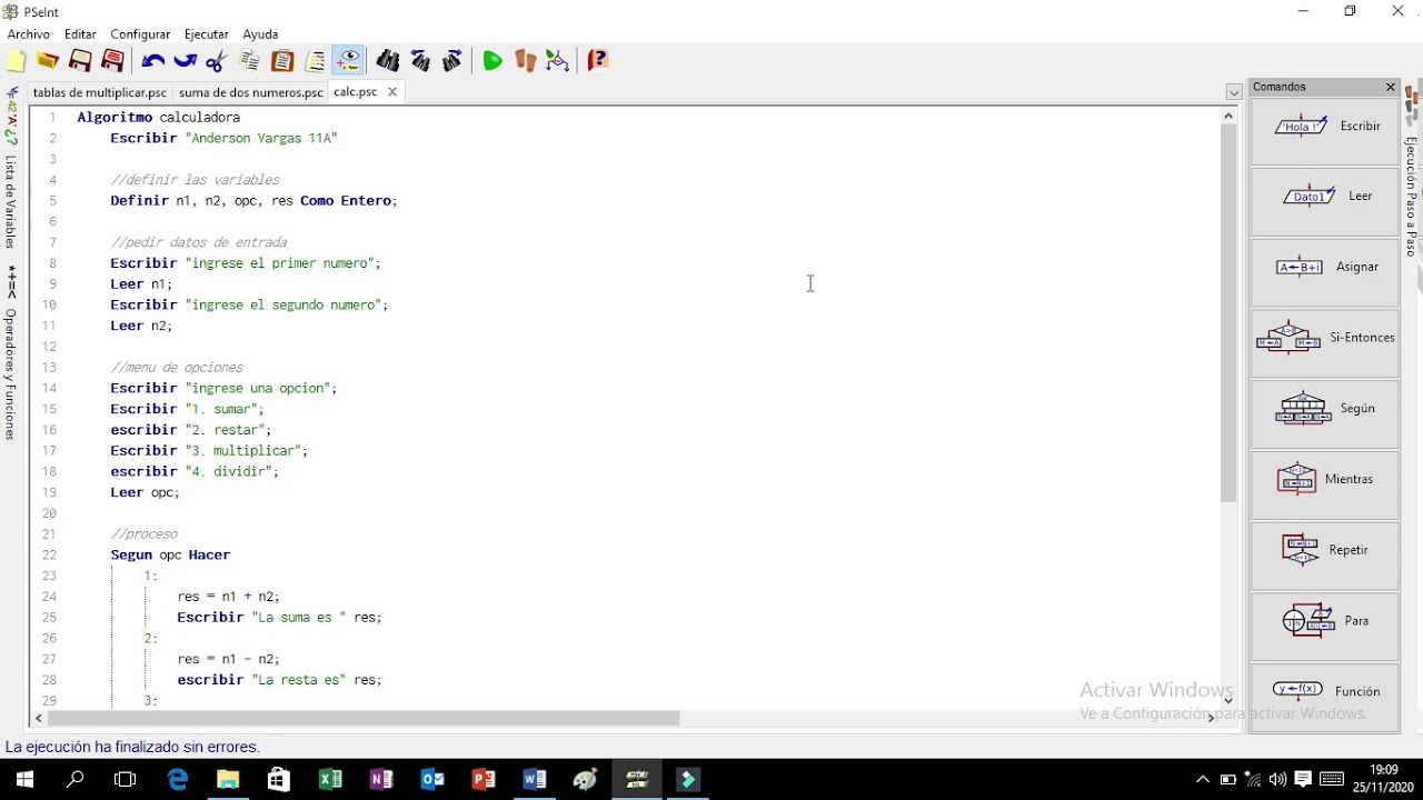 calculadora básica - Anderson Vargas - tutorial Pseint - YouTube