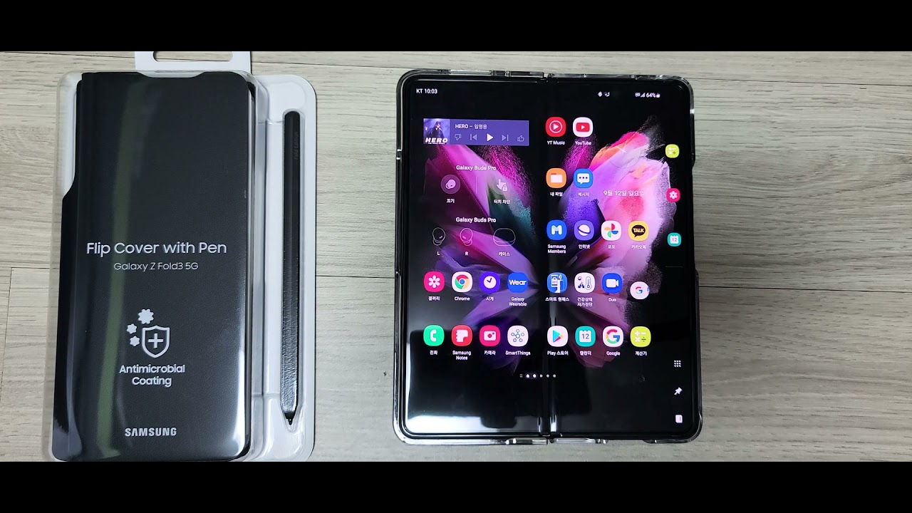 GALAXY Z FOLD 3 FLIP Cover with Pen - YouTube