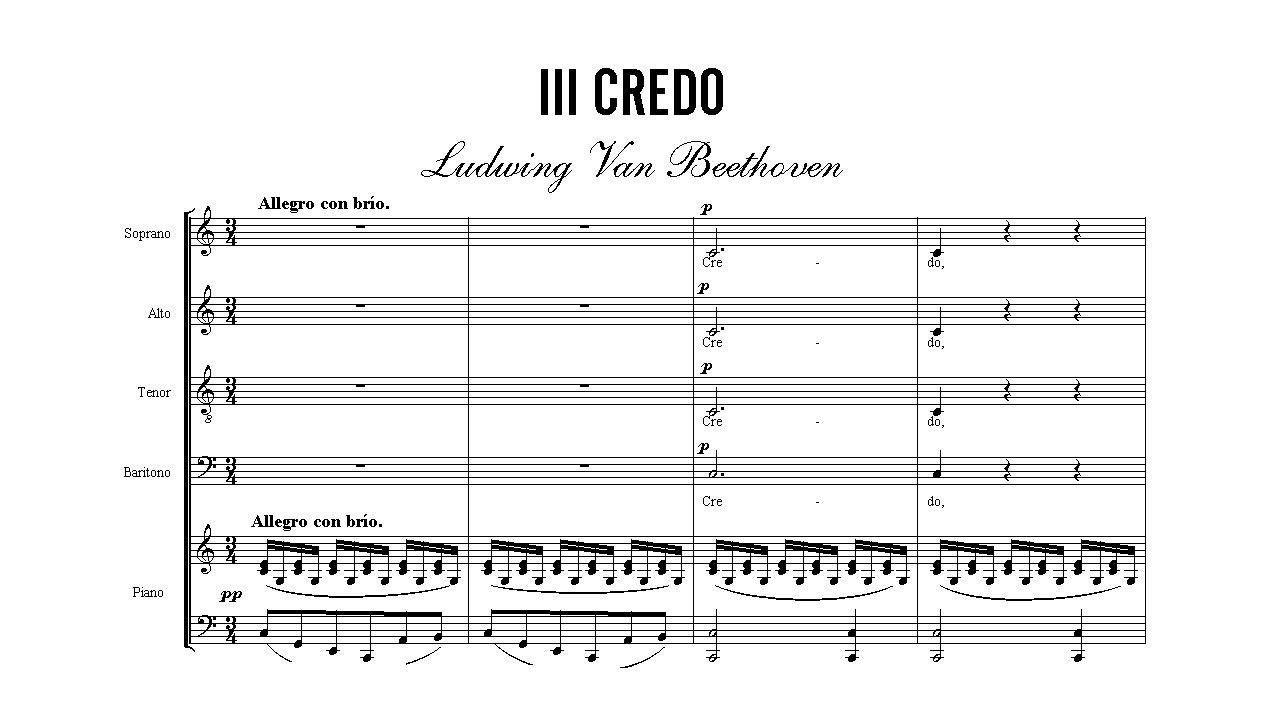 Partitura: Ludwig Van Beethoven - III Credo | Clases de Produccion de Partituras - YouTube