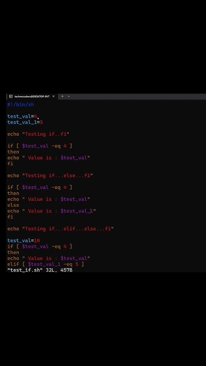 Unix Basics Shell Script If Else Fi Statement Scripting Unix Unixtutorial Unixbasics
