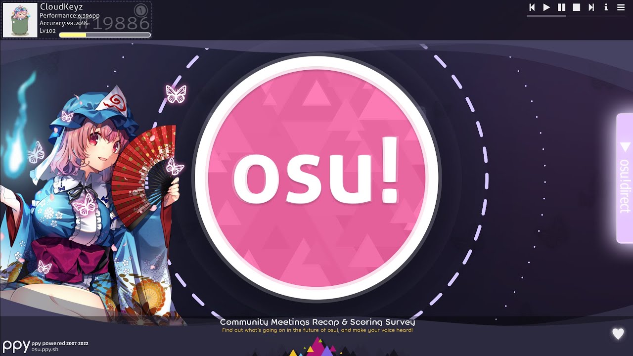 [osu!Skin] - 『 東方Project 』~ re;Yuyuko Saigyouji - By CloudKeyz - YouTube