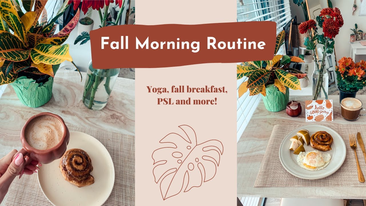 FALL MORNING ROUTINE 2021 | Autumn Vibes 🍎🍁🍂 Yoga, meditation, fall ...
