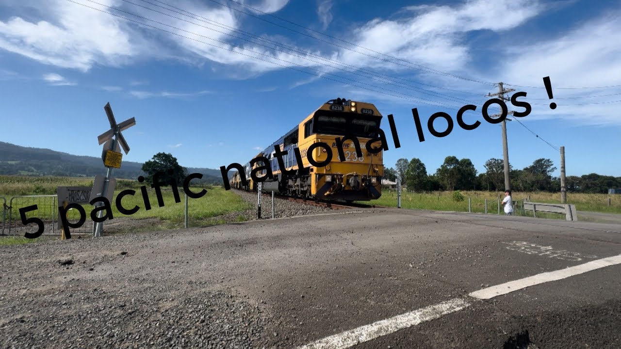 EPISODE 13: 5 Pacific national locos pulling grain/wheat train into ...