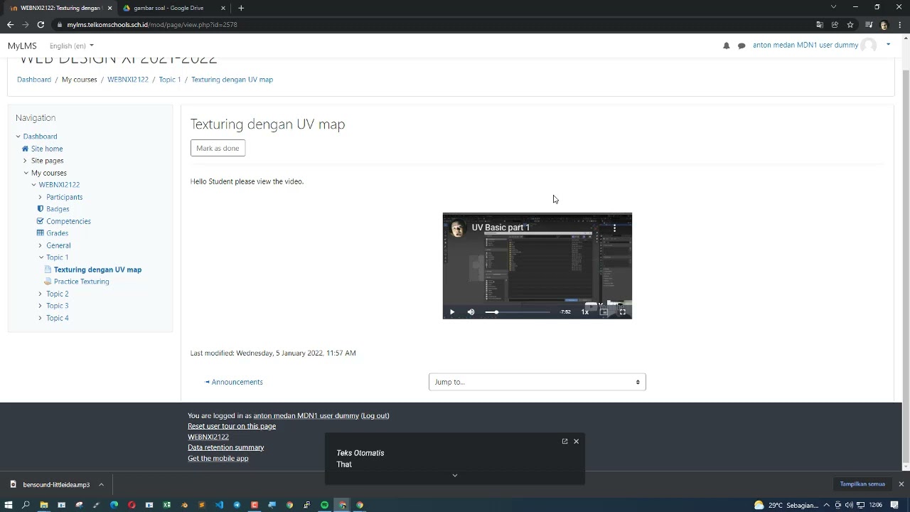 Tutorial MyLMS 06 - tutorial login dan membuka materi untuk siswa - YouTube