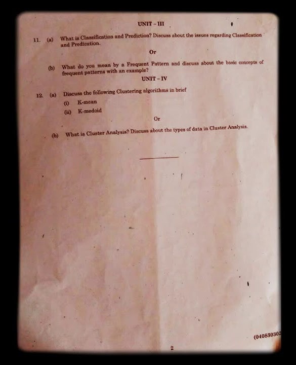 Msc computer science data mining previous Question Paper - YouTube