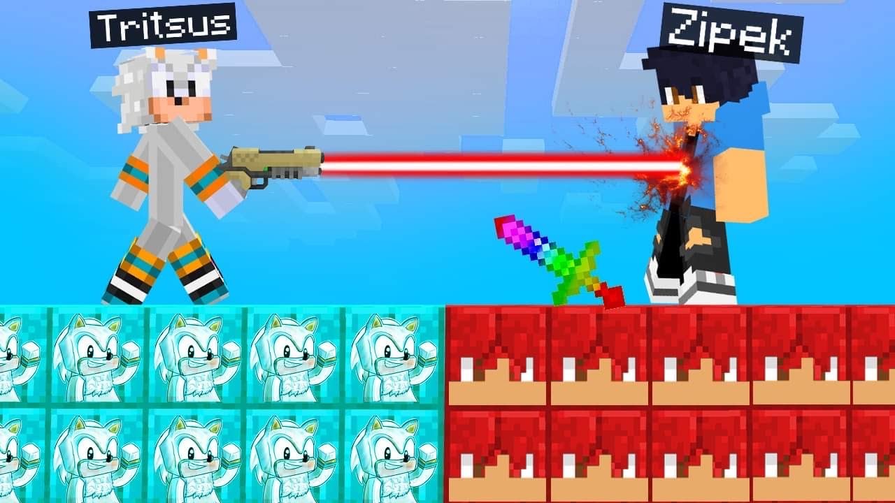 ŚCIANY LUCKY BLOCK TRITSUS VS ZIPEK! - YouTube