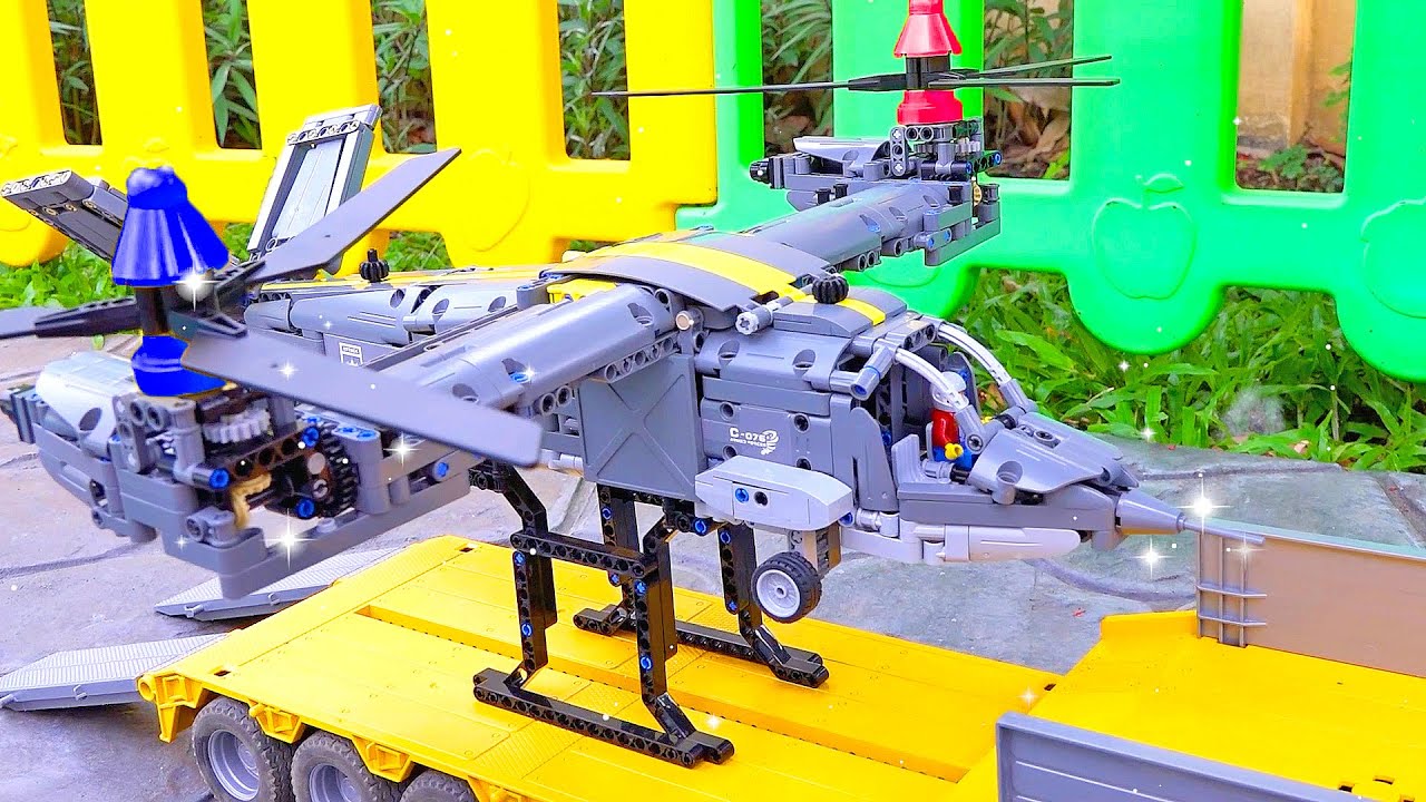 Assembly Color Block Toy Helicopter for Rescue Truck Car Toys Play ...