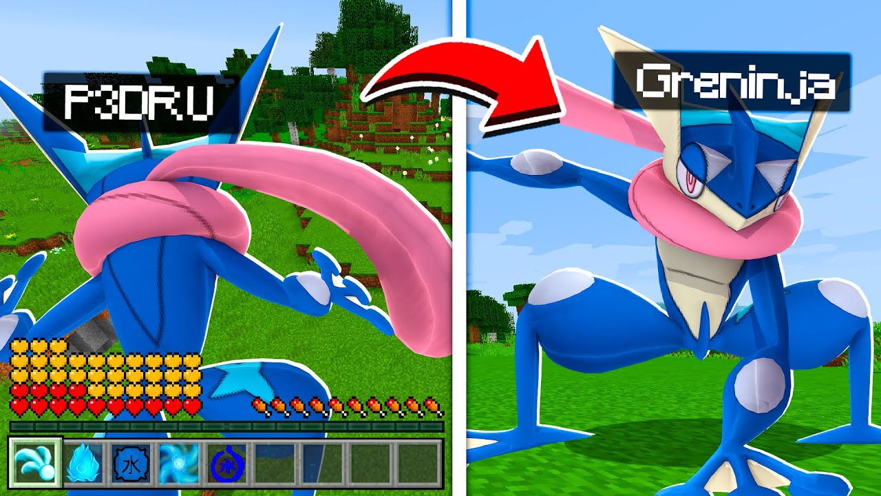 JOGANDO MINECRAFT no modo GRENINJA DO POKEMON ‹‹ P3DRU ›› - YouTube