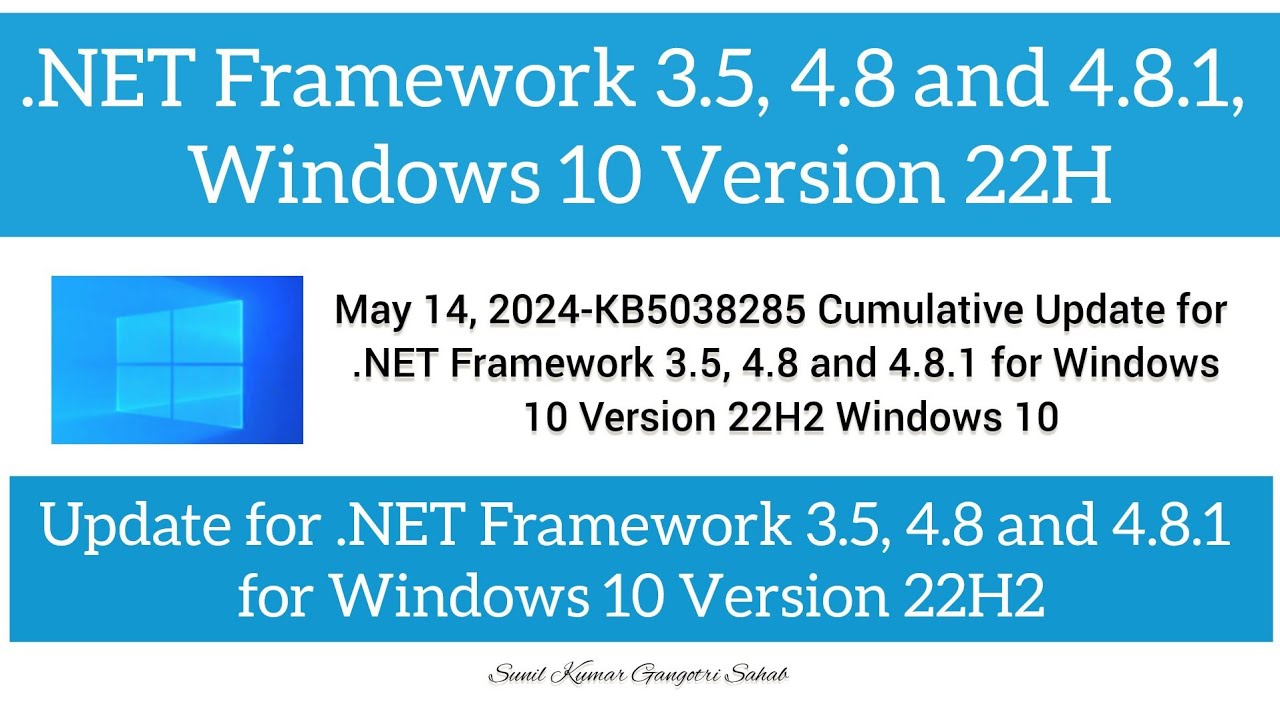 Windows 10 Update for .NET Framework 3.5, 4.8 and 4.8.1 for Windows 10 ...